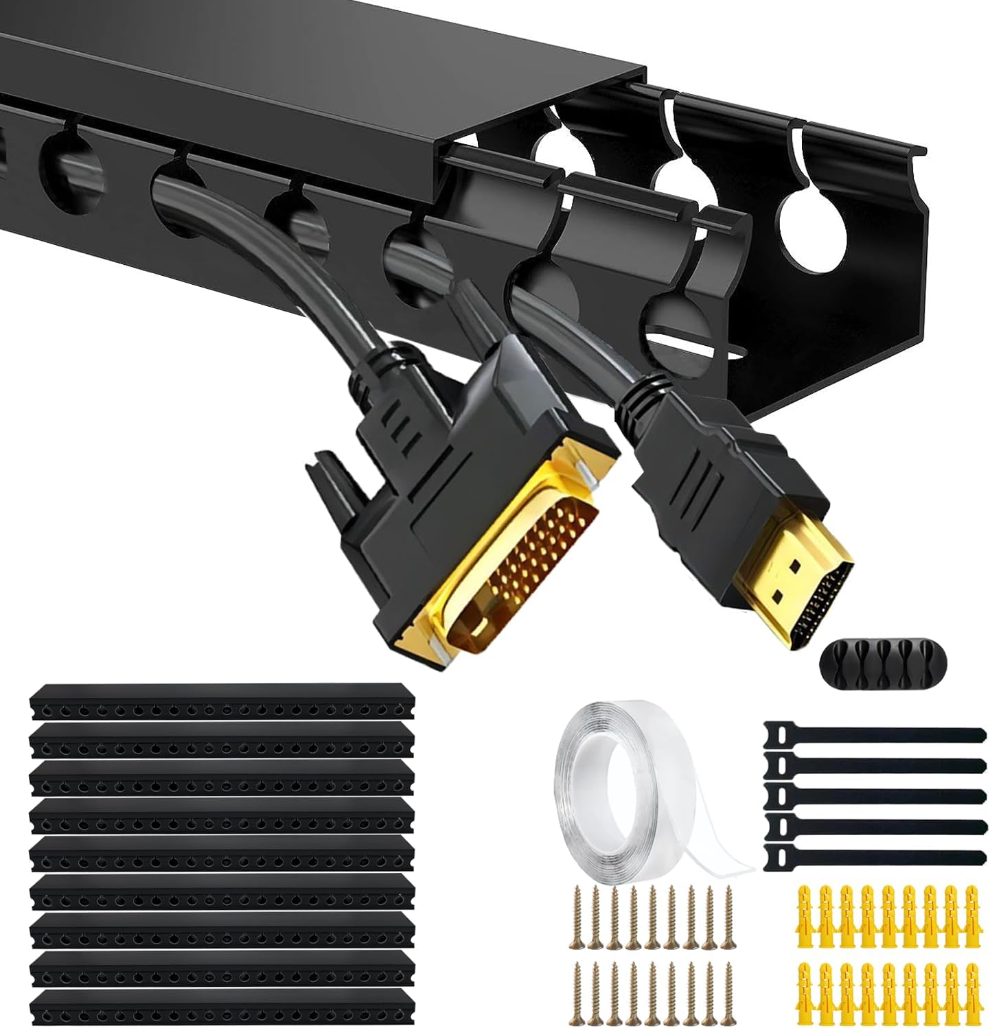 Adyawen 139.5''Cable Raceway Kit, Cable Management System Kit, Open ...