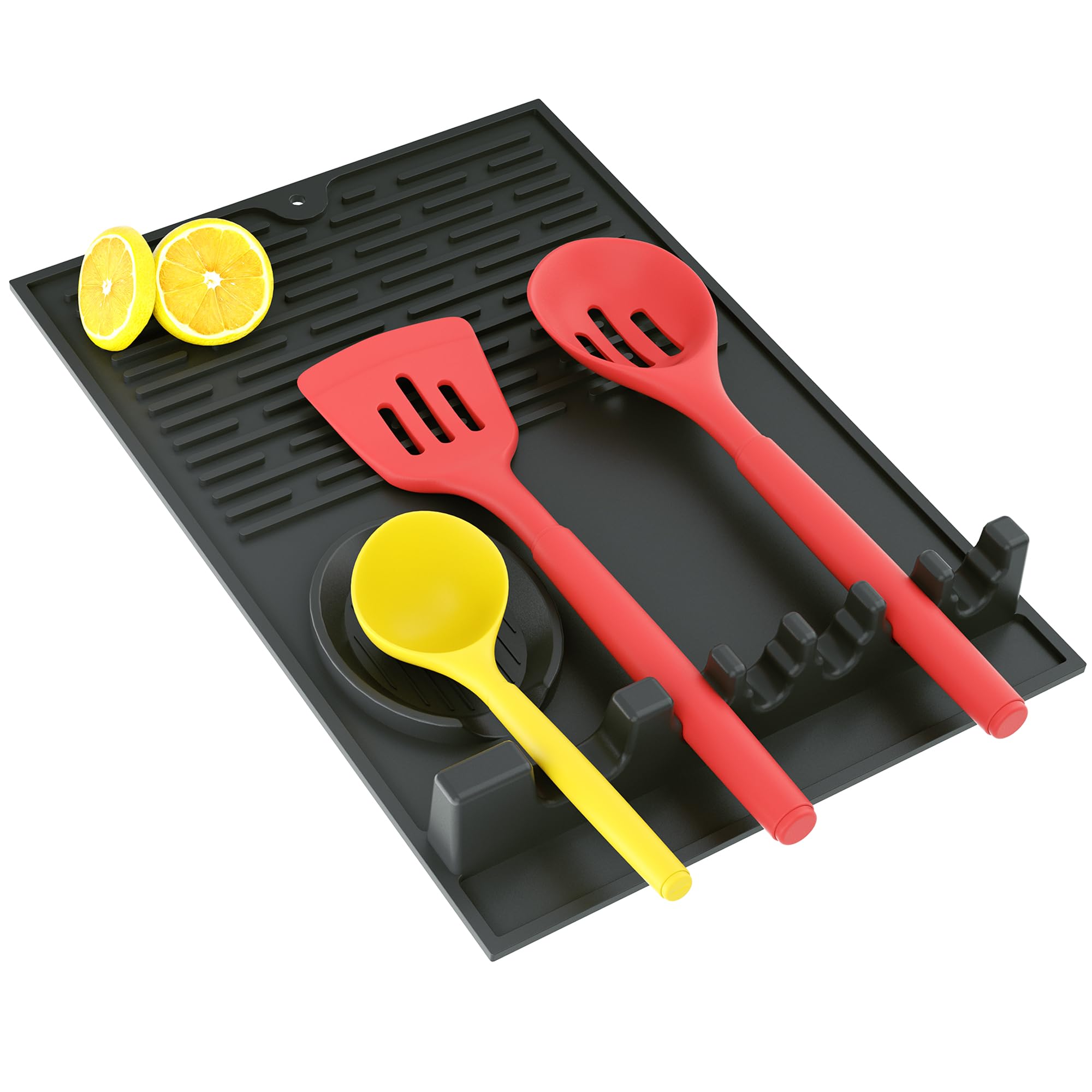 Amazon.com: Golener Kitchen Silicone Utensil Rest - Spoon Rest with ...