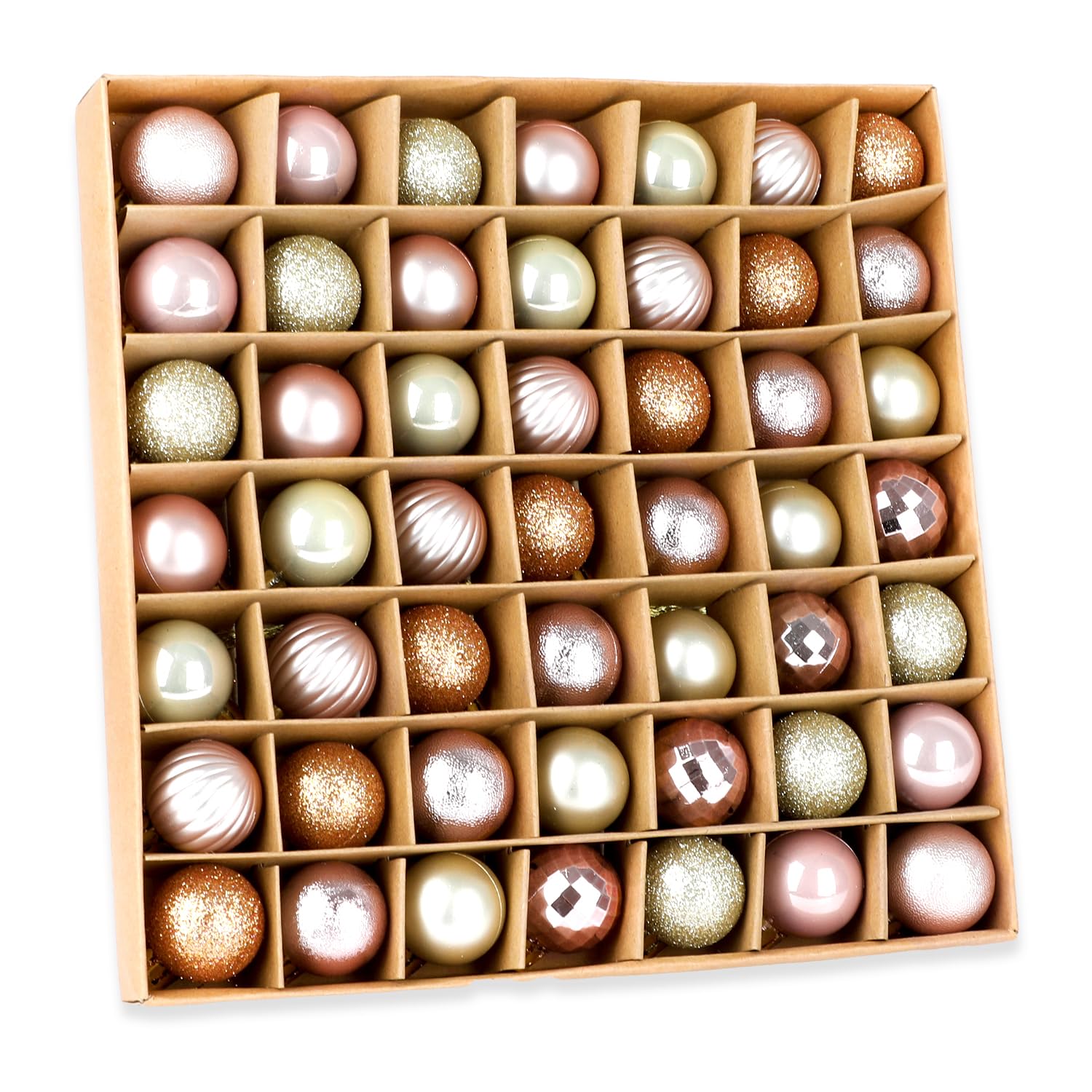 VEYLIN Christmas Mini Baubles, 49pcs 3cm Mini Shatterproof Christmas ...