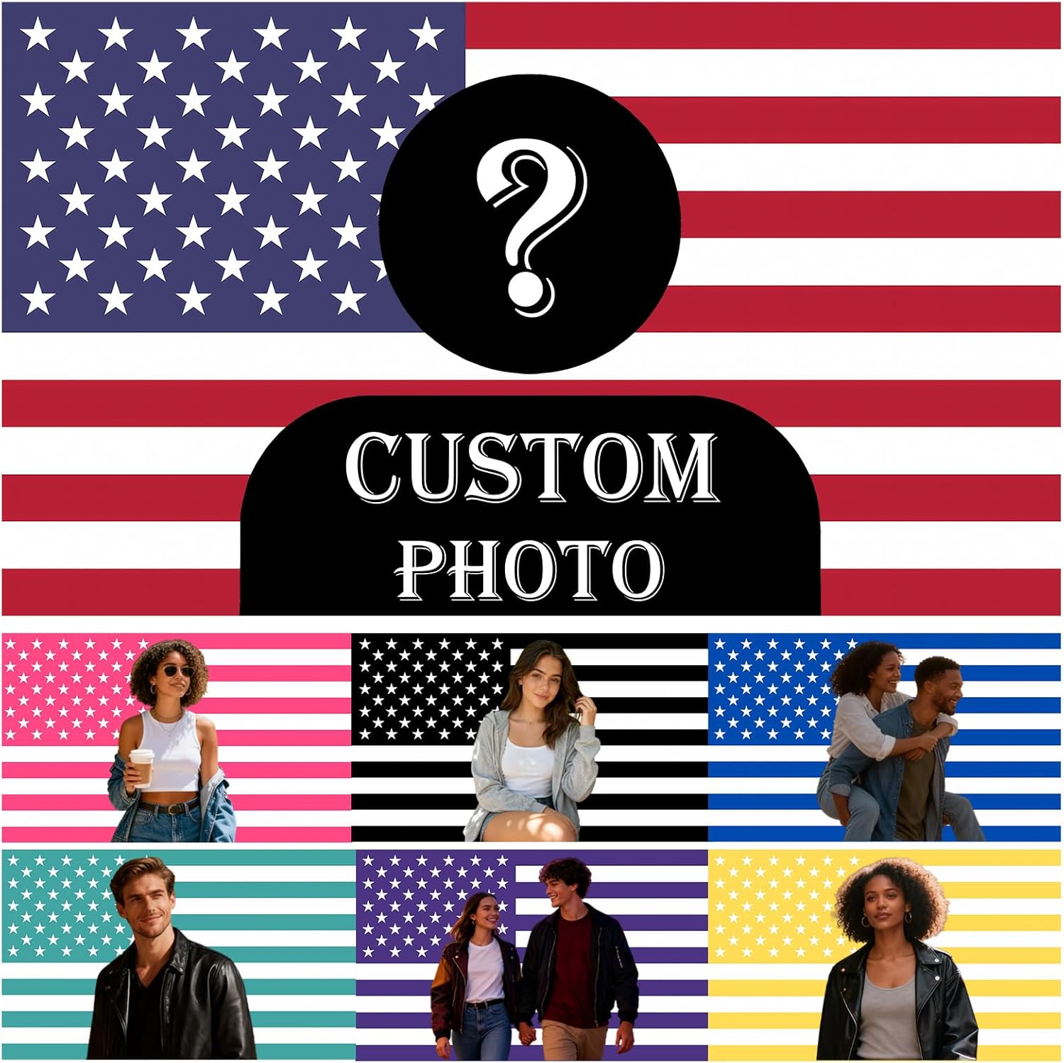 Amazon.com : Custom American Flag-Personalized With Your Photo Logo ...