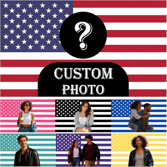 Amazon.com : Custom American Flag-Personalized With Your Photo Logo ...