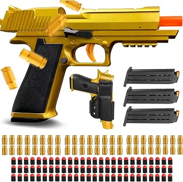 Amazon.com: Soft Bullet Toy Gun with Ejecting Shells – Safe EVA Foam ...