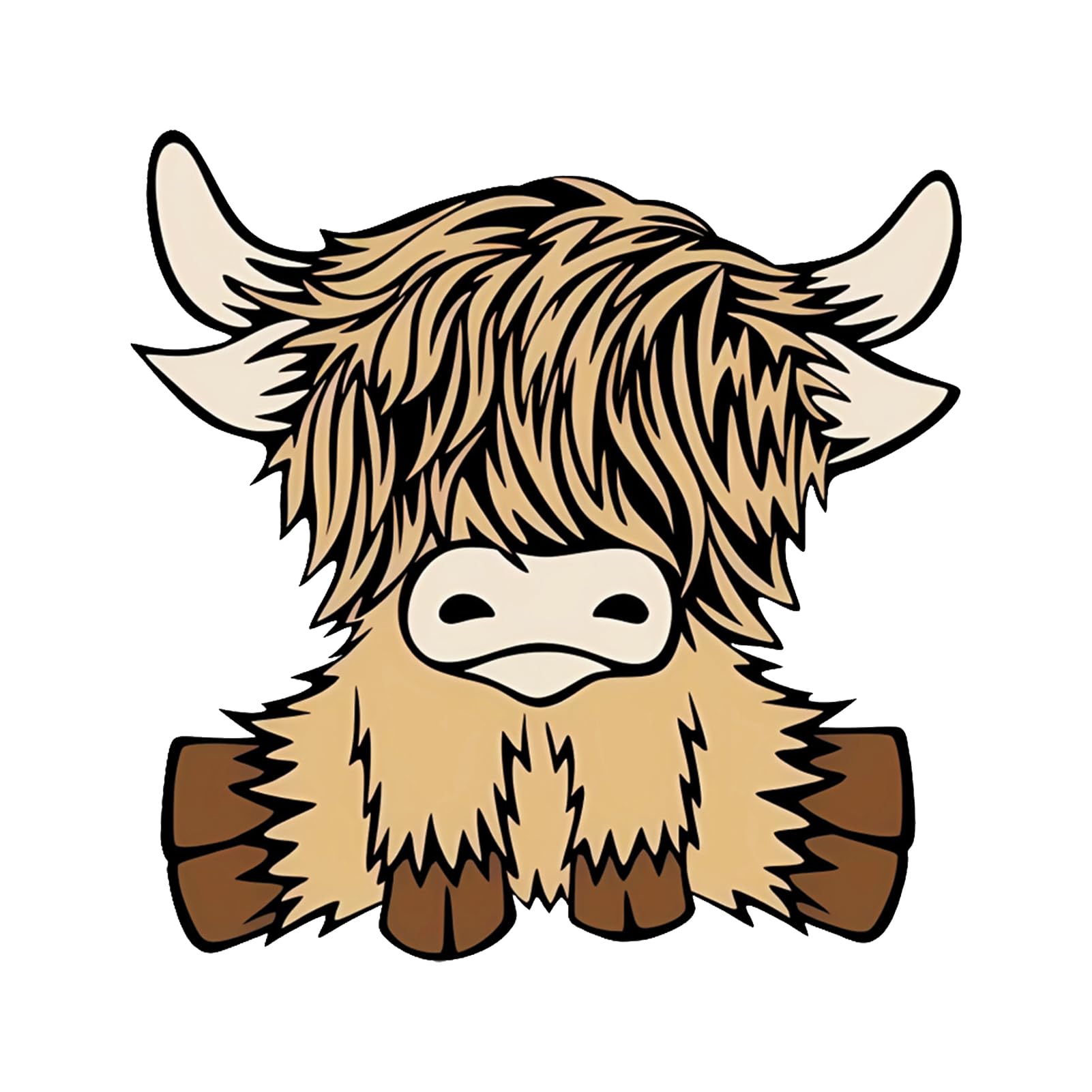 Jomewory Highland Cow Decal - Funny Car Headlight Decals | Creative ...
