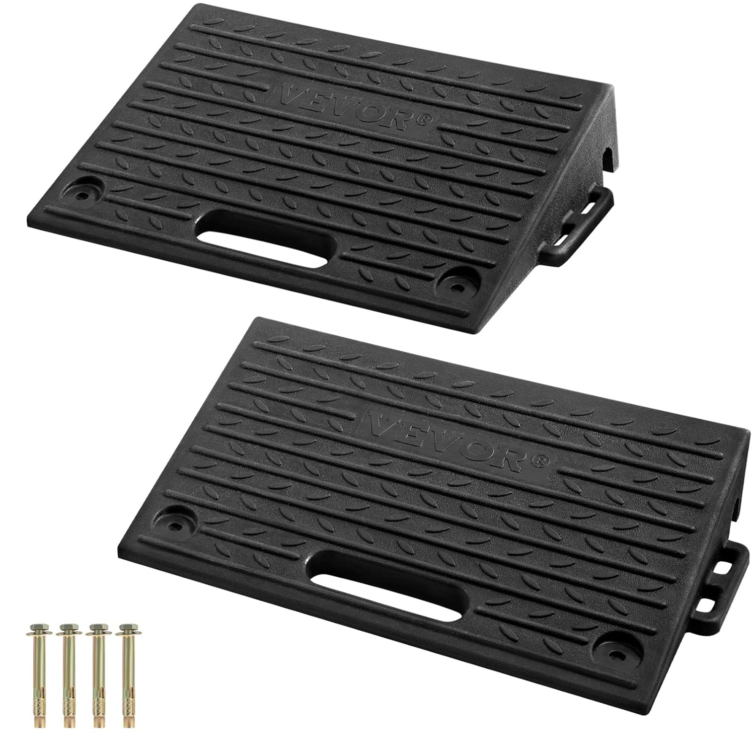 VEVOR Rubber Curb Ramp for Driveway, 2 Packs 1 Channel Doorway Ramp, 4 ...