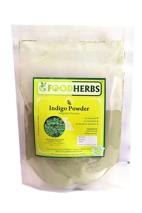 Amazon.com : FoodHerbs Indigo Powder (100 gms/0.22 lbs) pure and ...