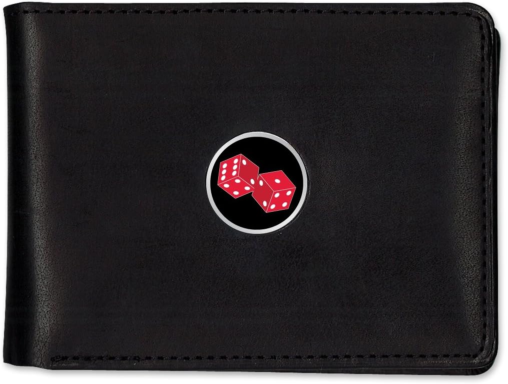 Amazon.com : CMC Golf Las Vegas Dice Designer Leather Bifold Wallet ...