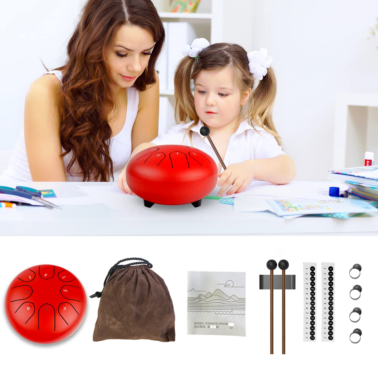 Snapklik.com : REGIS Rain Drum For outsideSteel Tongue Drum 8 Notes 6 ...