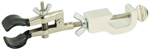 EISCO Burette Clamp – Heavy-Duty PVC Coated Round Steel Jaws, 45mm Jaw ...