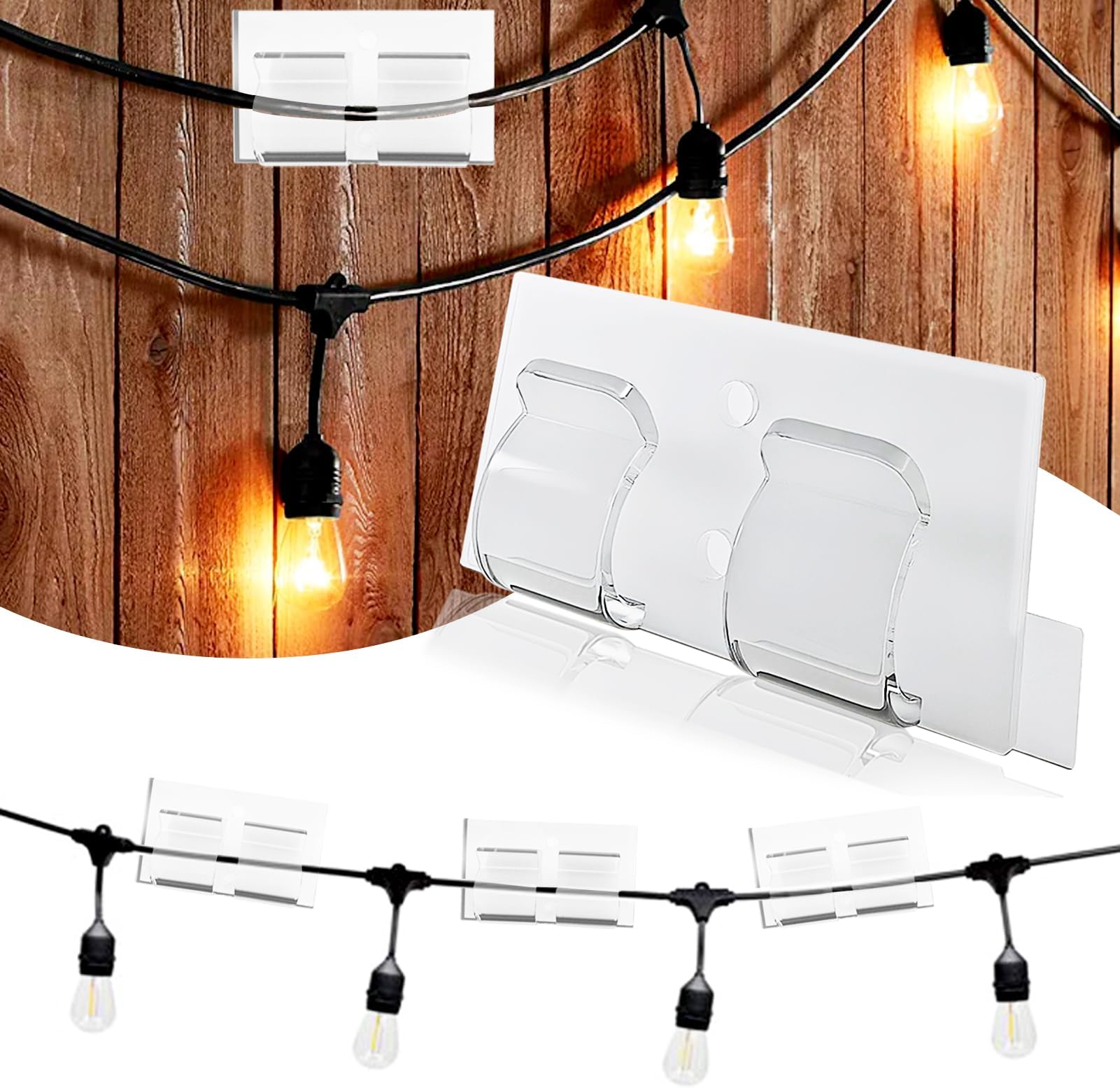 Amazon.com: Hooks for Outdoor String Lights - Clips Adhesive Hooks for ...