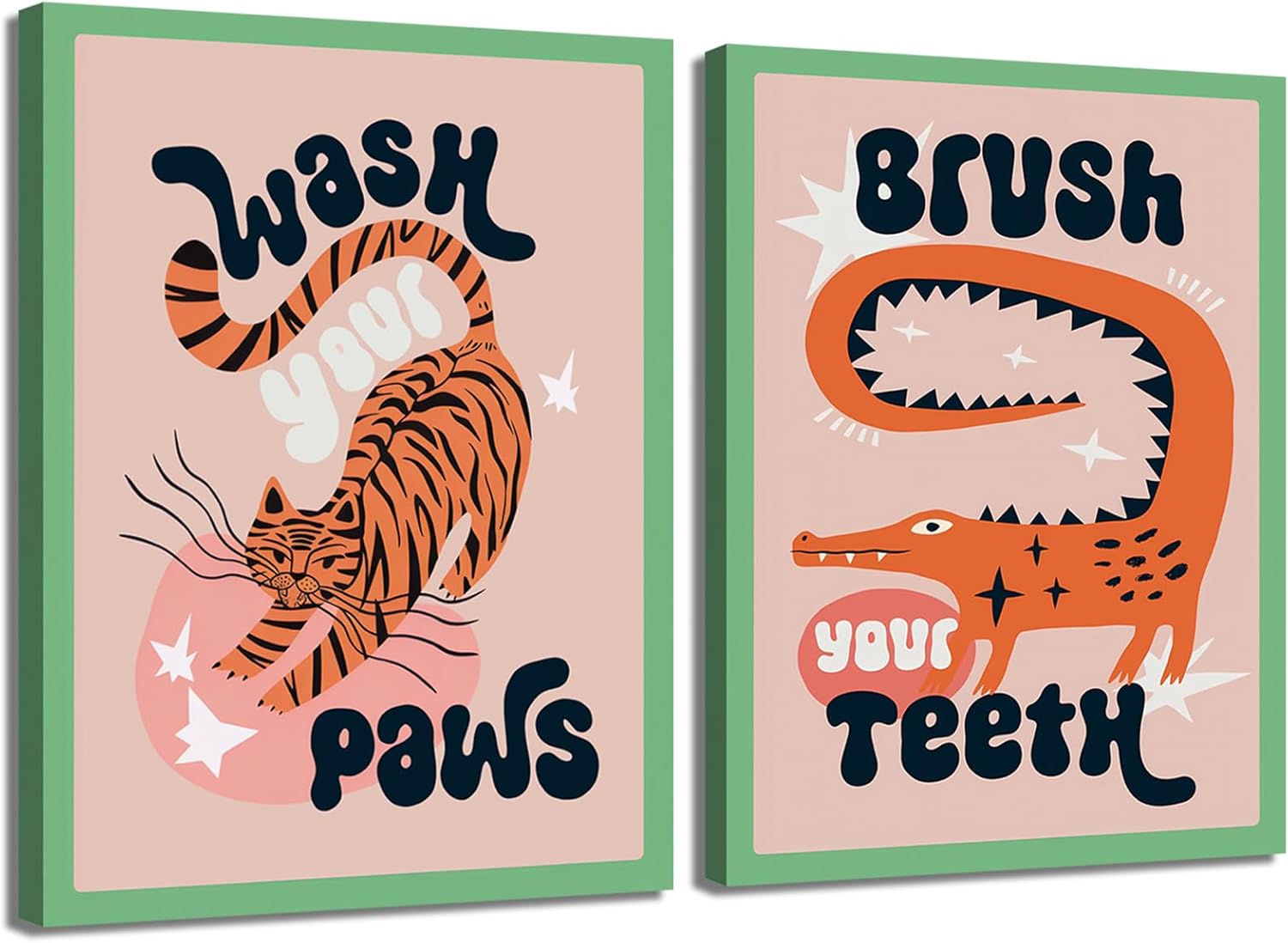 Amazon.com: YFvrPt Funny Bathroom Animal Wall Art, Tiger Wash Your Paws ...