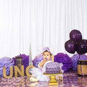 Amazon.com: DUOBAO 7x7 Ft White Sequin Backdrop Curtain | Shimmering ...