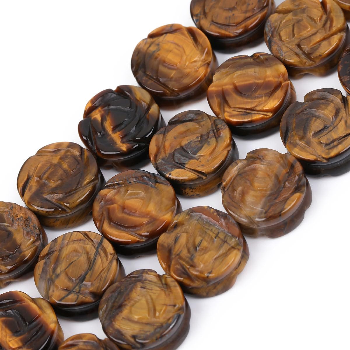 JOE FOREMAN 12 cuentas semipreciosas talladas a mano, 12 unidades, 0. ...