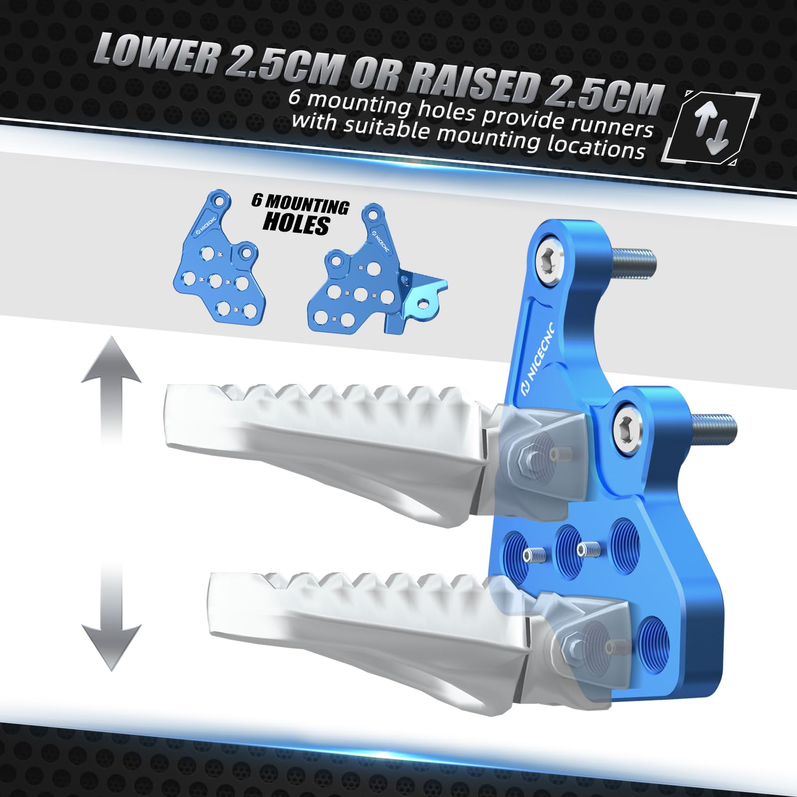 Bike Pegs NICECNC Blue Footrest Foot Pegs Bracket Package Compatible ...