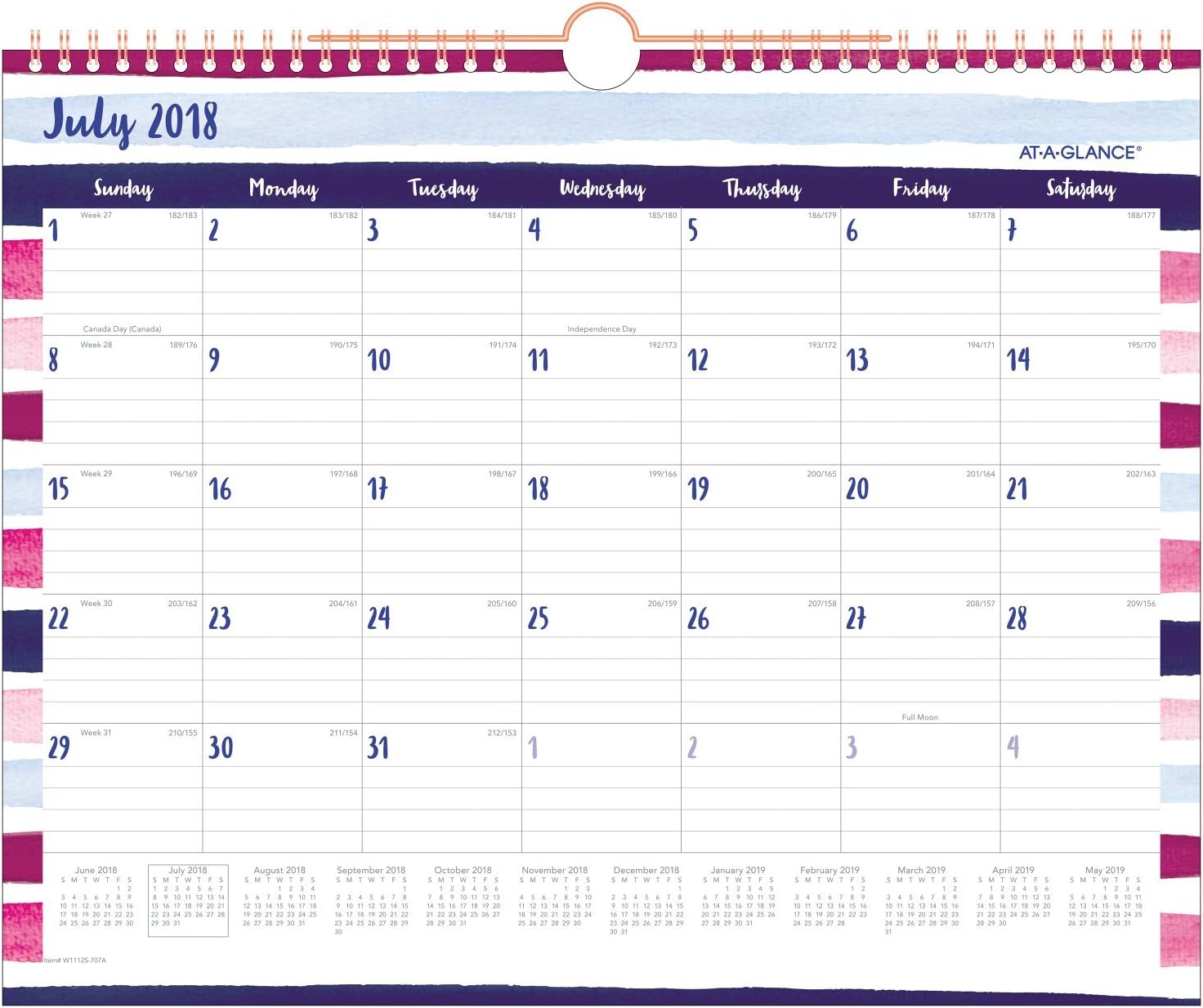 Amazon.com: AT-A-GLANCE 2018-2019 Academic Year Wall Calendar, Medium ...