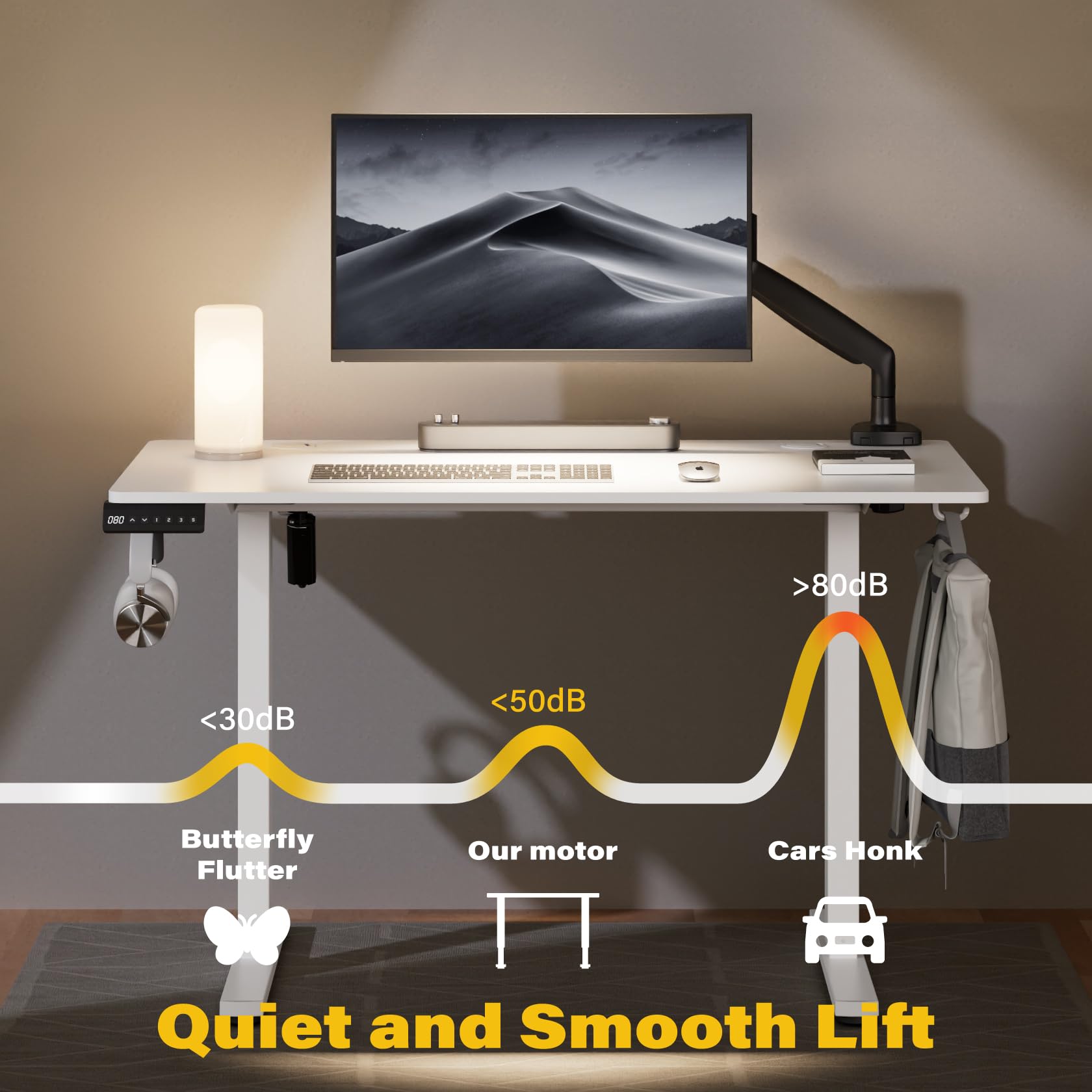 Snapklik.com : UPGRAVITY Height Adjustable Electric Standing Desk, 48 X ...