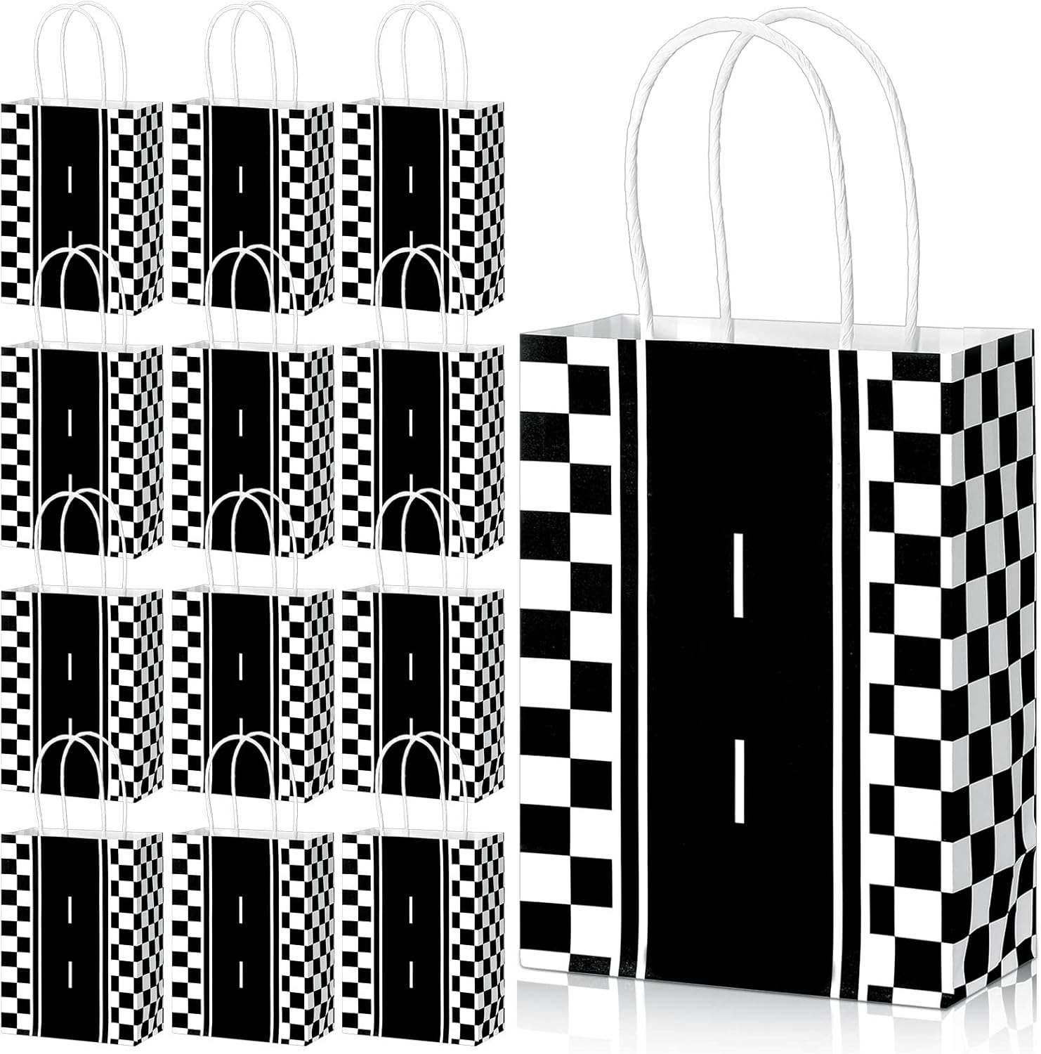 Amazon.com: 16 Pcs Checkered Racing Treat Bags Race Car Party Favors ...