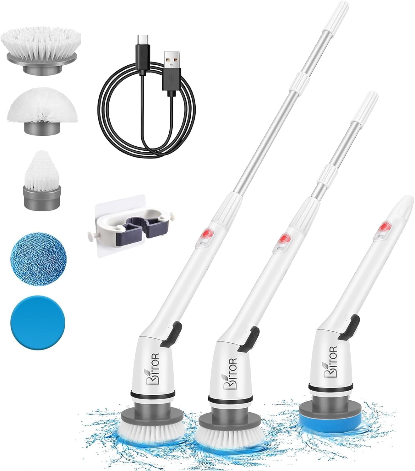 Electric Spin Scrubber, Upgraded Cordless Shower Scrubber, 360 Power ...