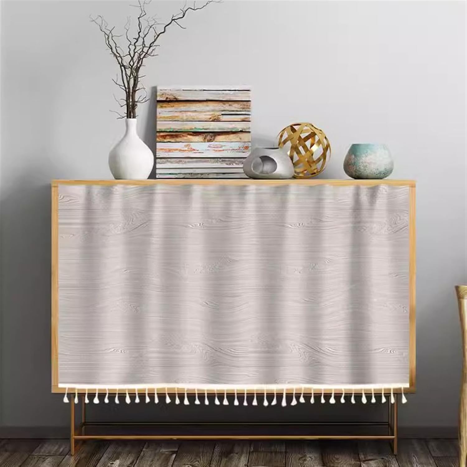 Amazon.com: Heavyoff Cabinet Curtains for Shelves, Privacy Closet Curtain with Tassels Dust ...