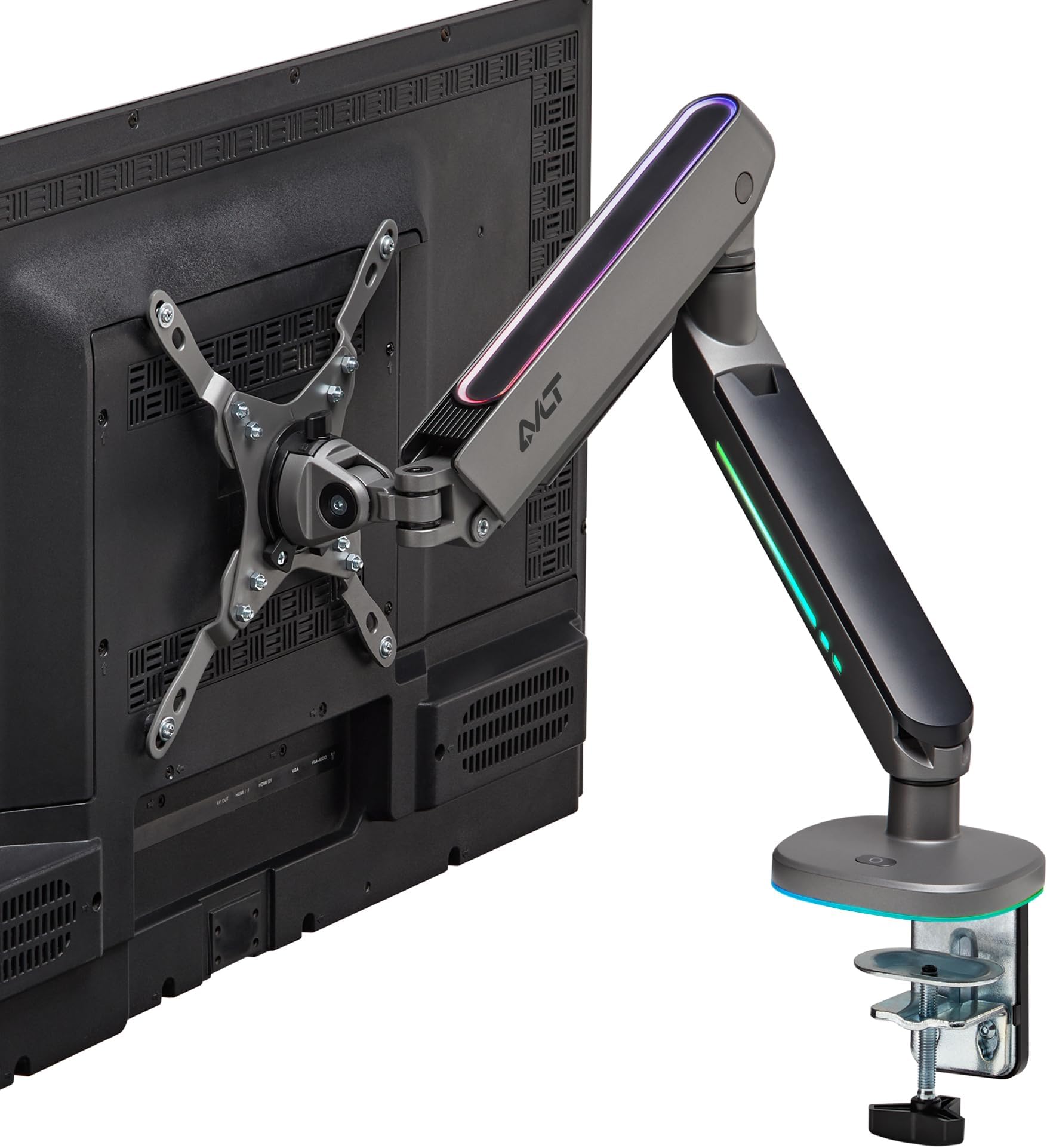 Amazon.com: AVLT Single 27”-45” RGB Gaming Monitor Arm Desk Mount Built ...