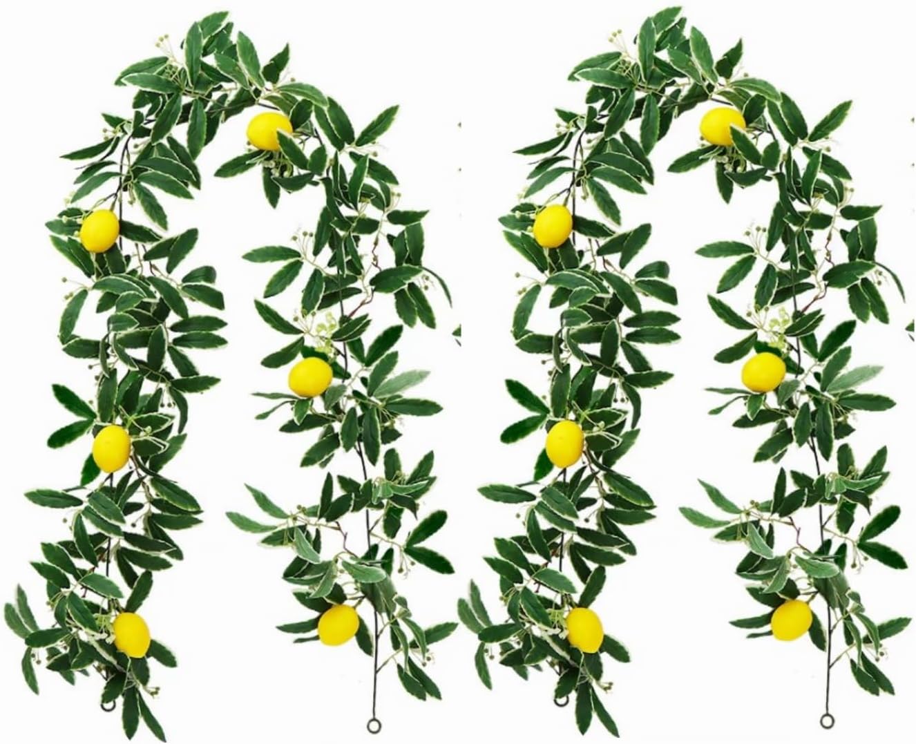 Amazon.com: BFYDOAA 2pack Artificial Lemon Garland 5.5ft Faux Greenery ...