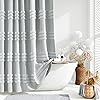 Amazon.com: Dynamene Extra Long Shower Curtains - 72 x 84 Inches Long Tufted Chenille Striped ...