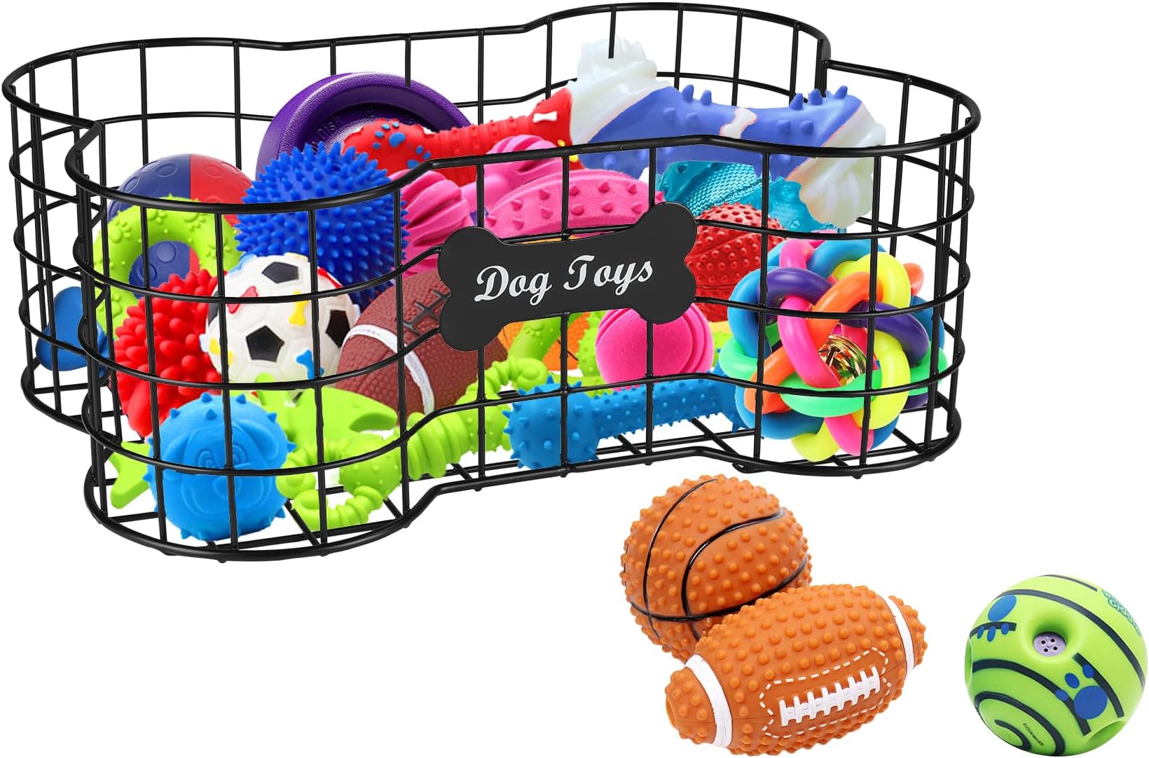 Amazon.com: OtterPets Dog Toy Basket Metal Mesh Metal, Chew Proof Black ...