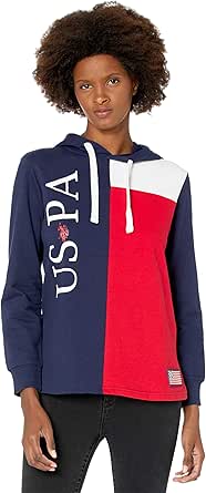 U.S. Polo Assn. USPA Color-Block Pullover Hoodie Evening Blue MD ...
