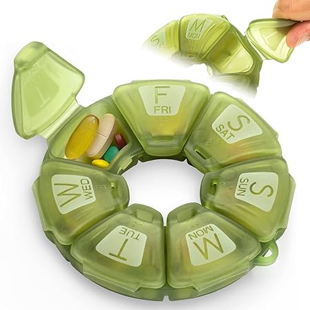 Amazon.com: MOLN HYMY Cute Weekly Pill Box 7 Day, Heart Shaped Pill ...