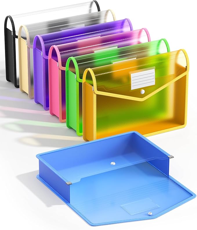 Amazon.com : Plastic Expanding File Folder, Transparent envelopes with ...