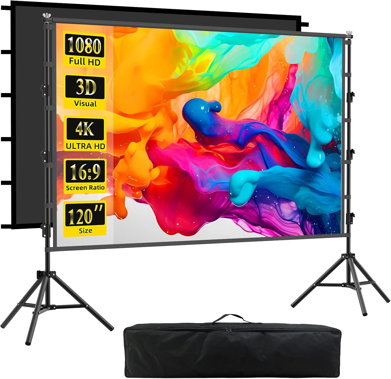 Amazon.com: Outdoor Projector Screen with Stand, 120 inch Indoor Movie ...