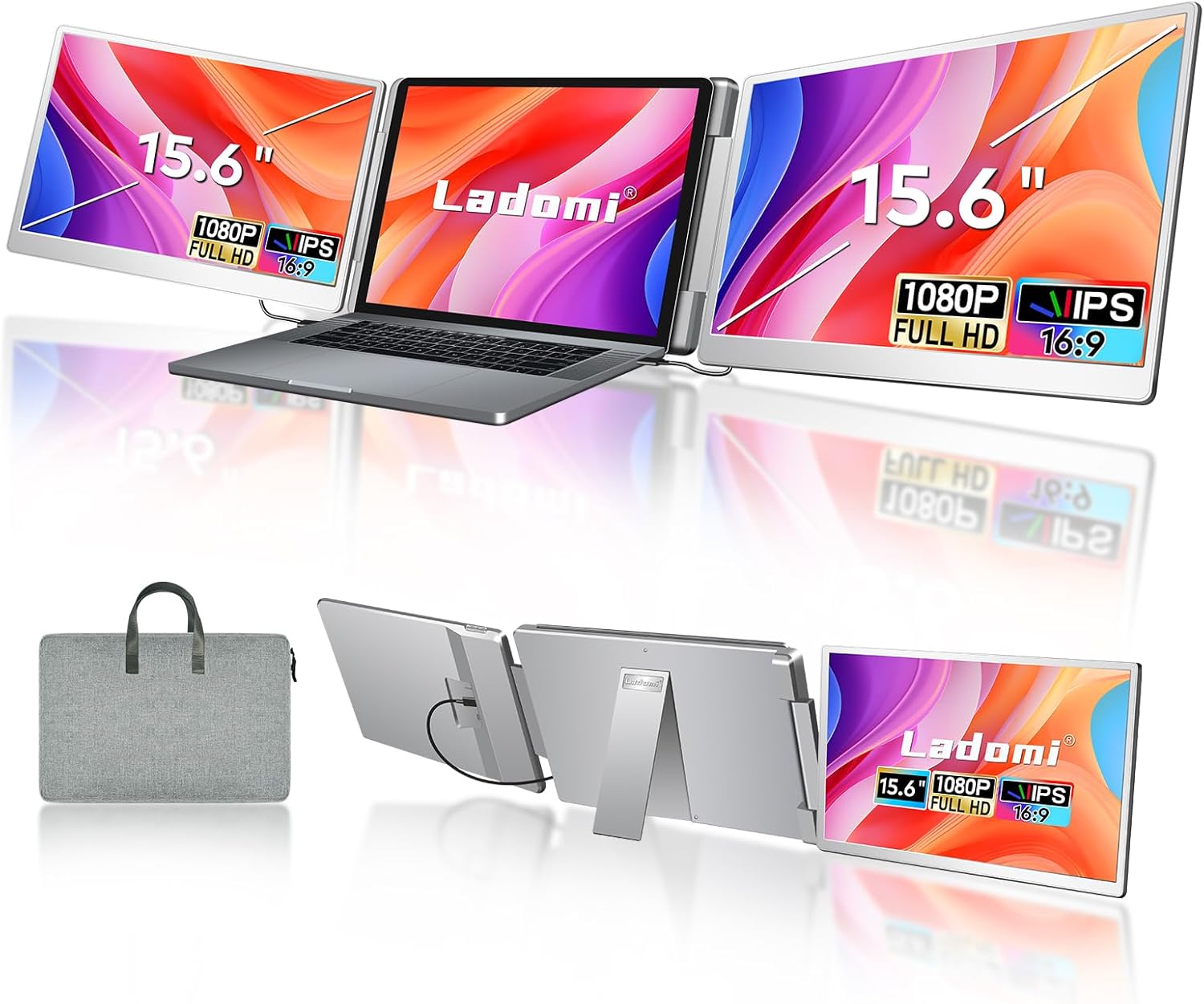 Amazon.com: Laptop Screen Extender, 15.6" FHD 1080P IPS Triple Monitor ...