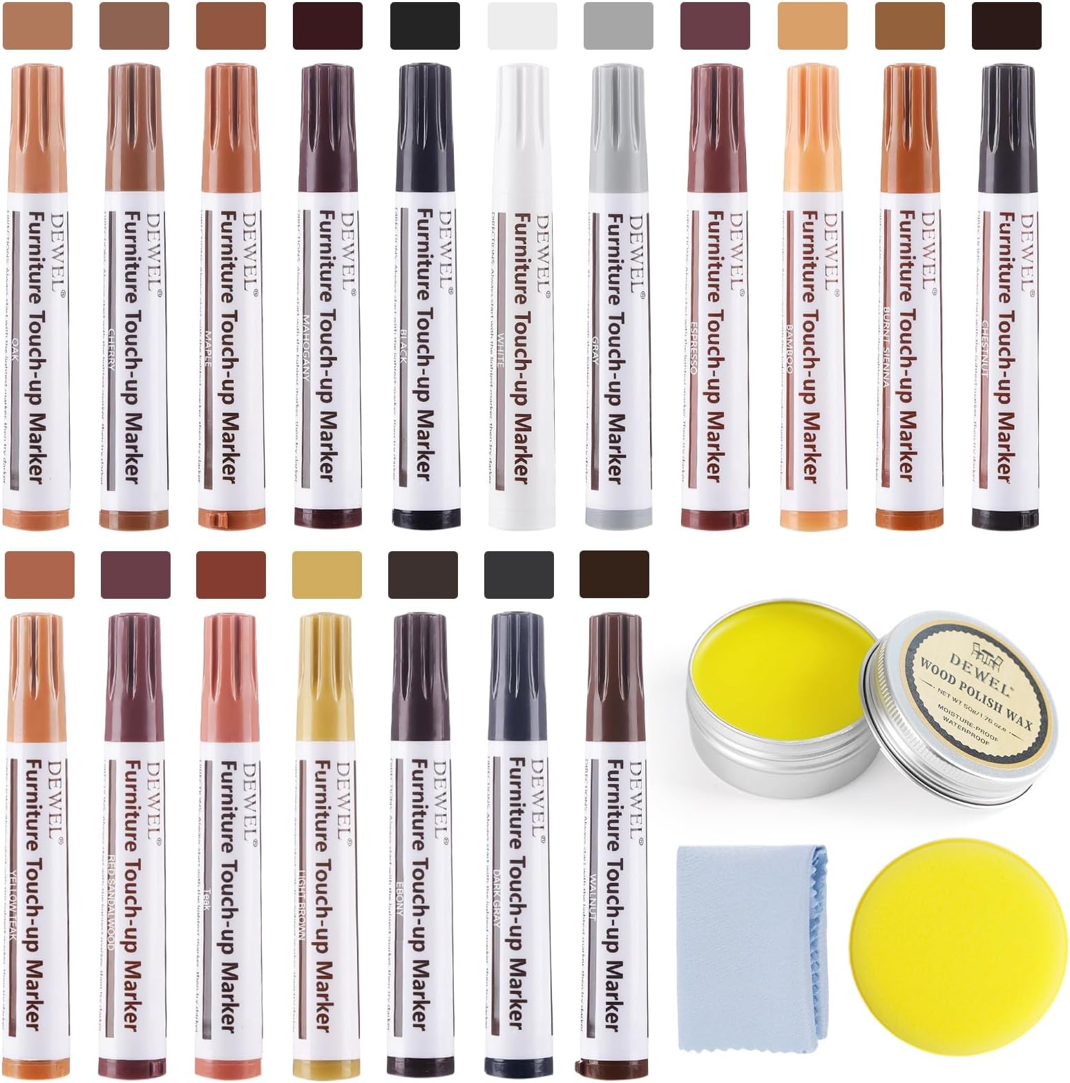 Amazon.com: SEISSO Furniture Repair Kit,12 Colors Wood Stain Markers ...