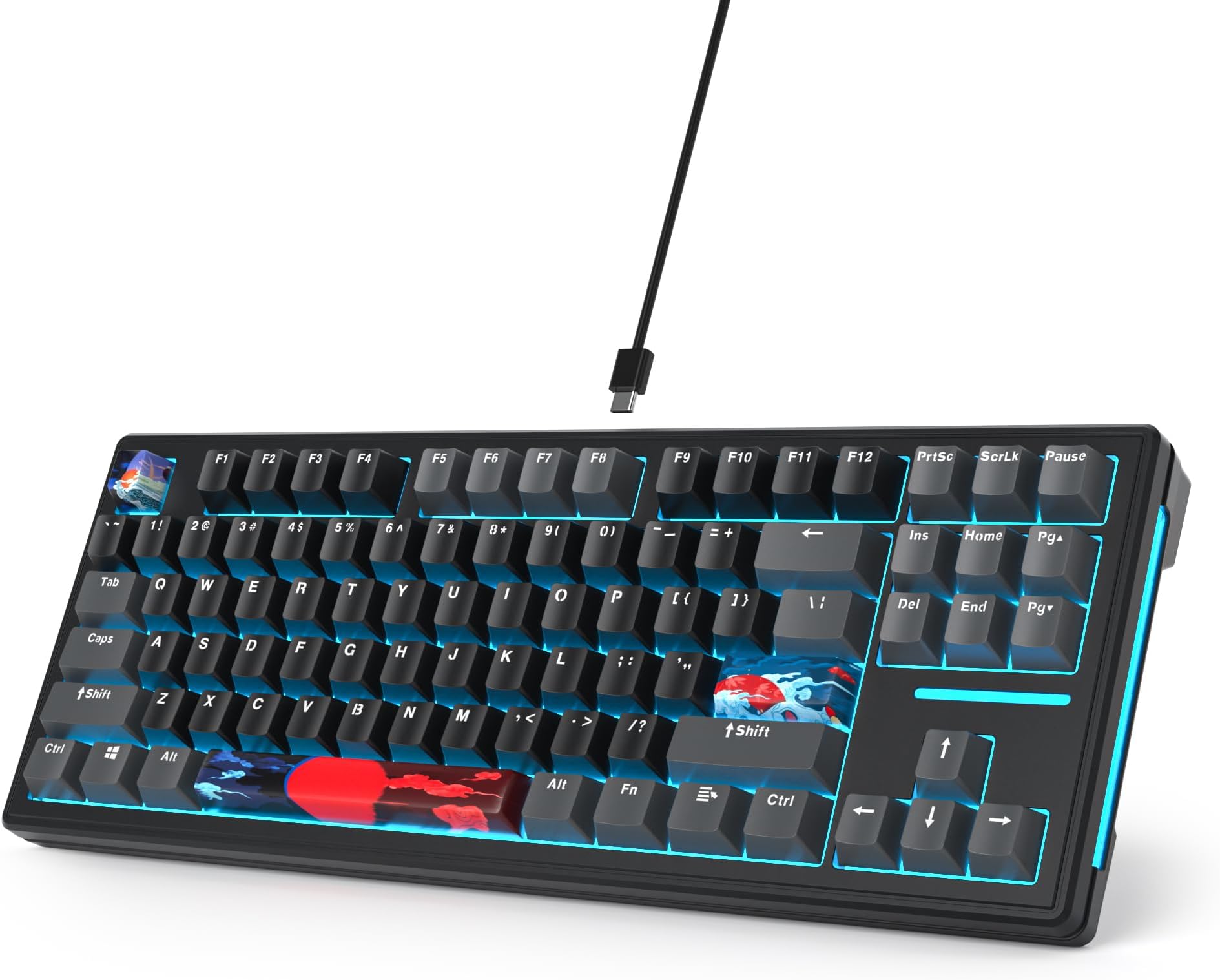 Amazon.com: Akko ACR Pro 68 Hot-swappable Black & Cyan Mechanical ...