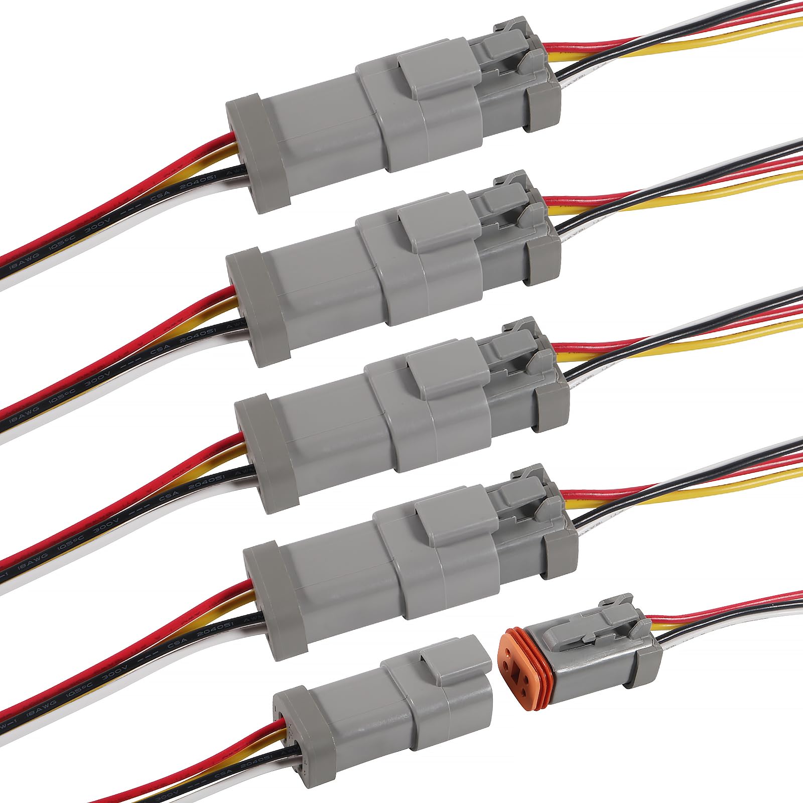 Snapklik.com : 5Pcs 4Pin Waterproof Electrical Connector 4 Wire 16 AWG ...