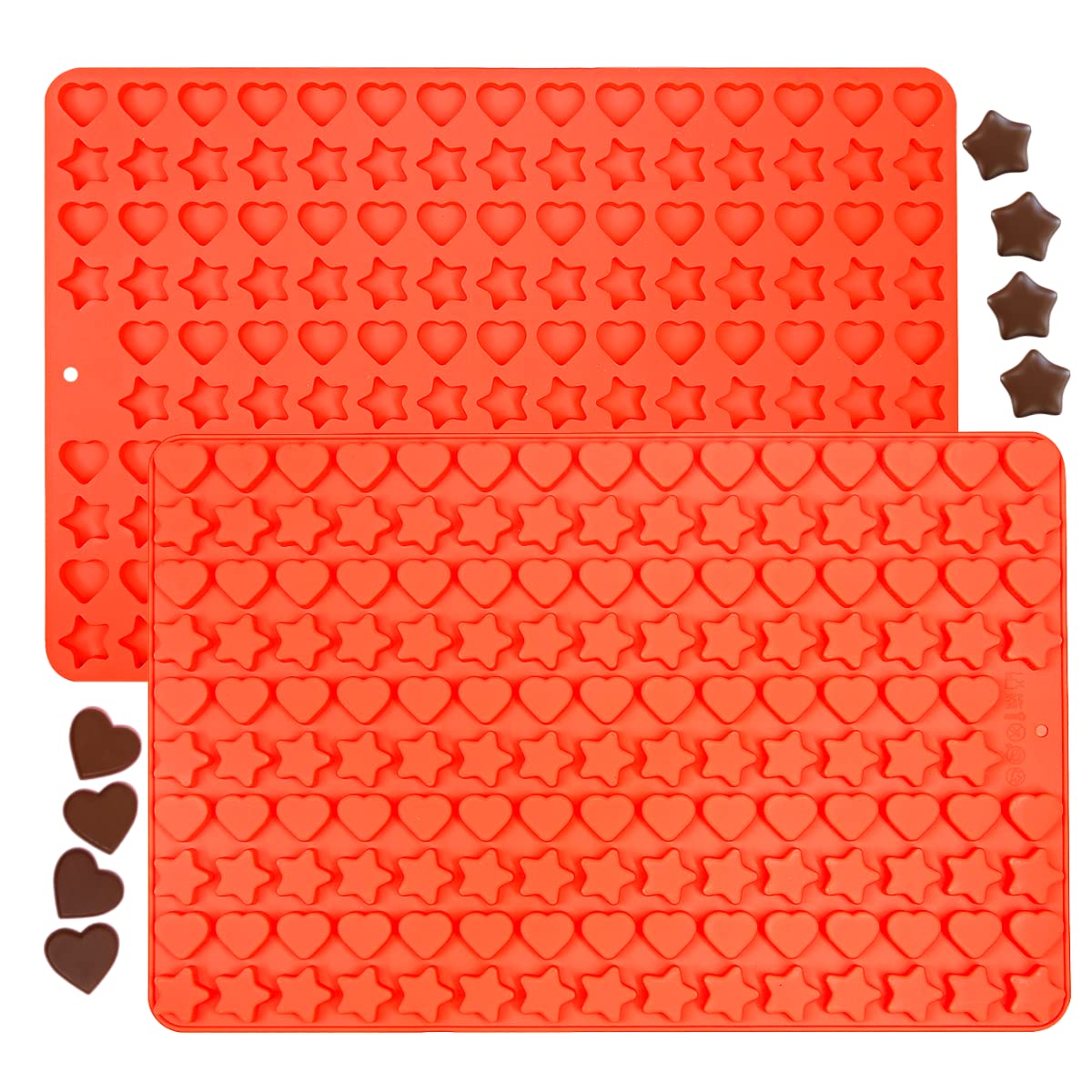 1 Pieces Mini Silicone Chocolate Mould,Fondant Mould,Mini Stars, Hearts ...