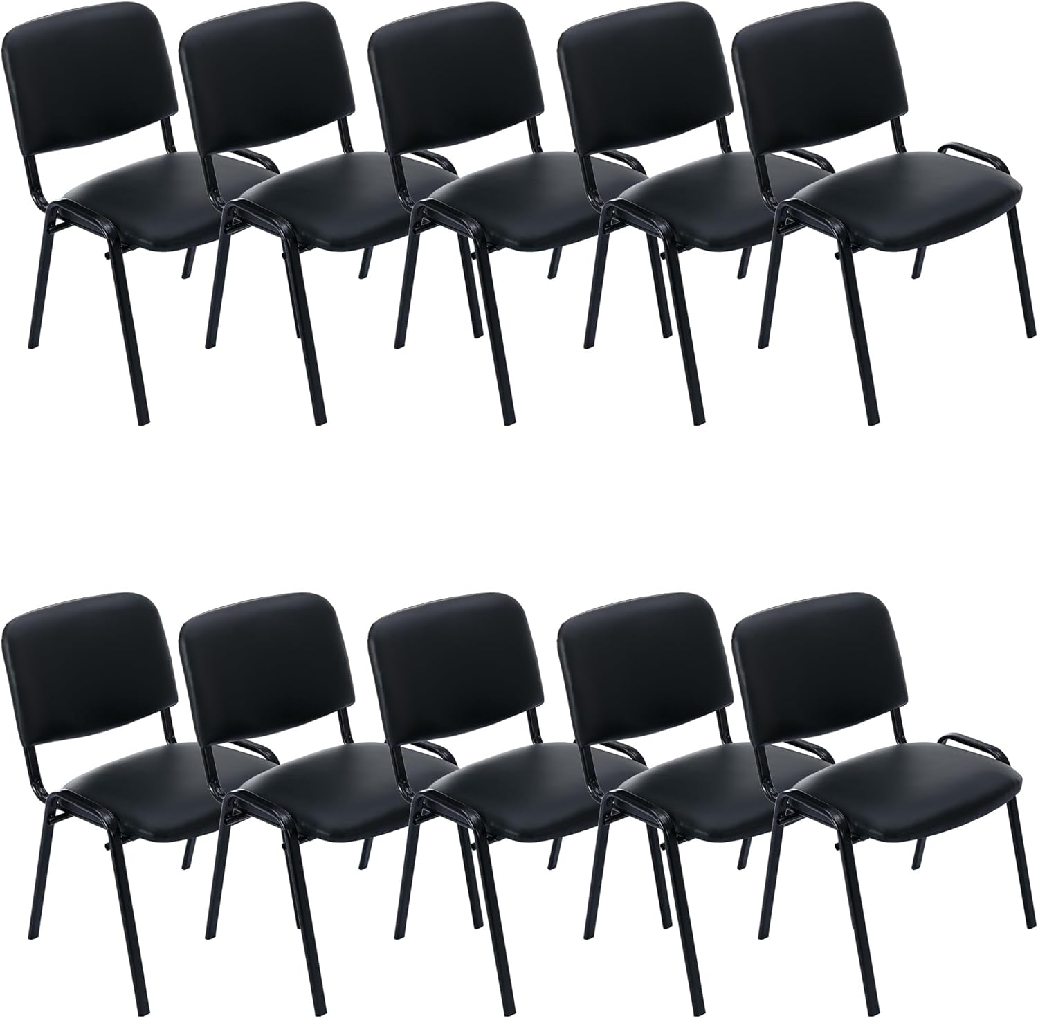 Amazon.com: Vinyl Leather Black Leather Conference Chairs Set of 10 ...