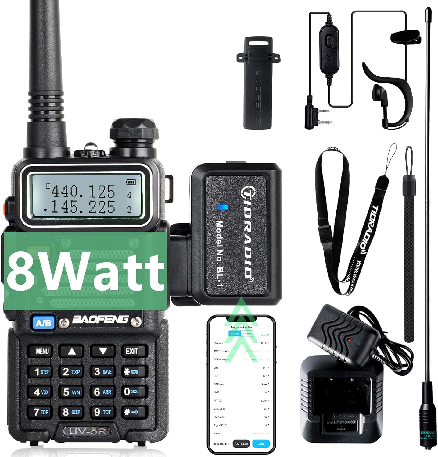 Amazon.com: BaoFeng Radio (Upgraded from BaoFeng UV-5R) 8Watt Ham Radio ...