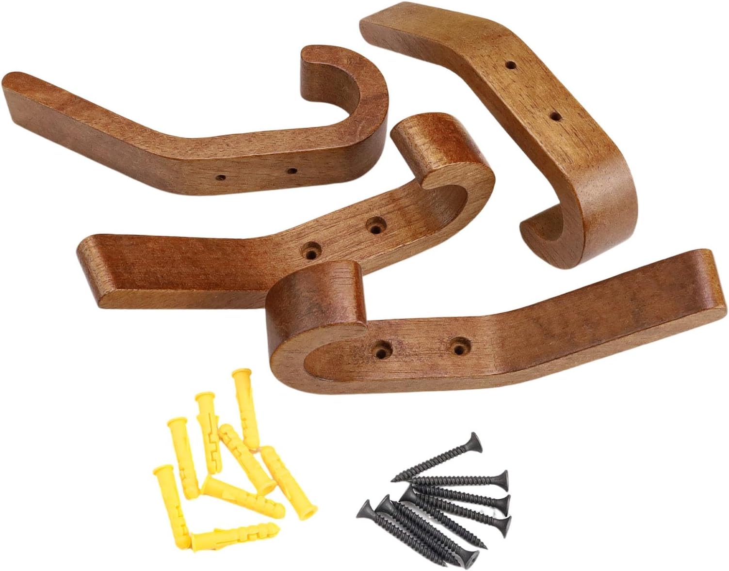 waveply Plywood Wall Hooks Set of 4 Wood Coat Hooks Hanging Clothes ...