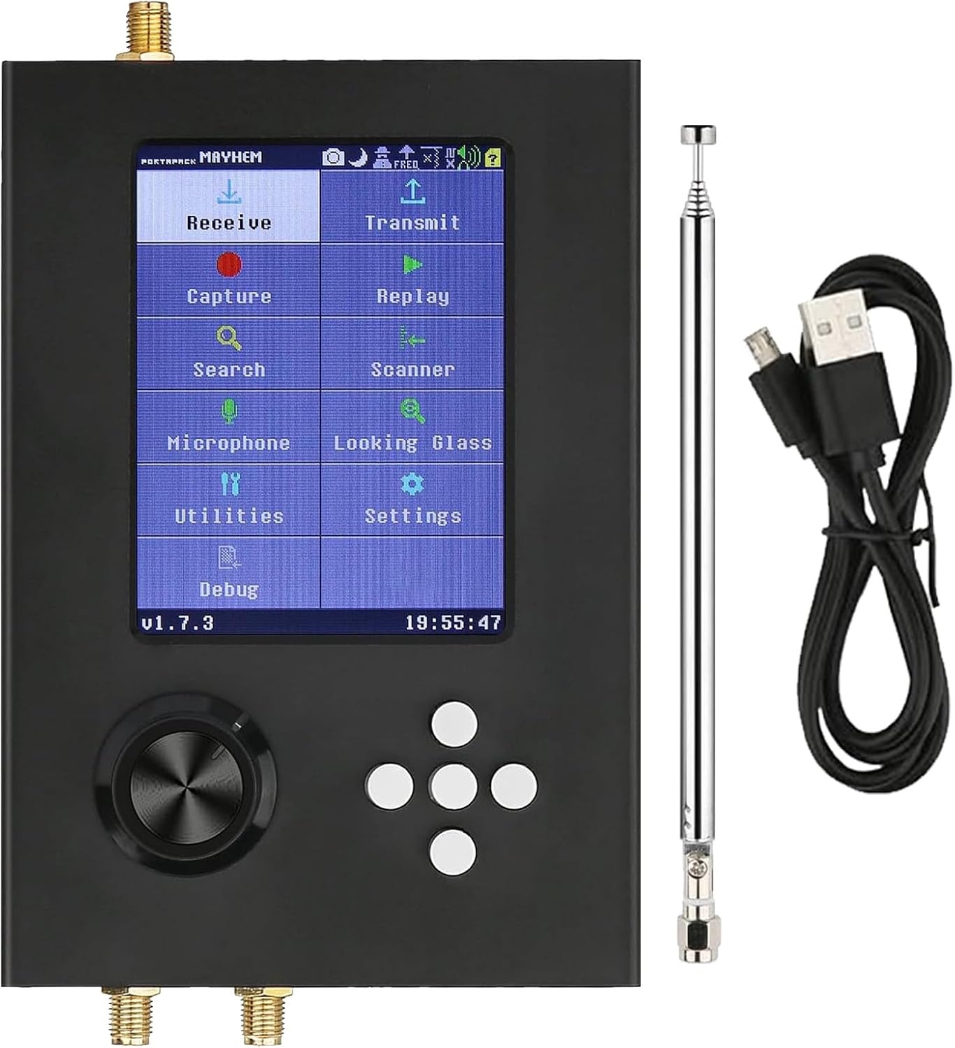 Amazon.com: PortaPack H2 Software Defined, hackrf one, 3.2" LCD + Shell Assembled + Antenna ...