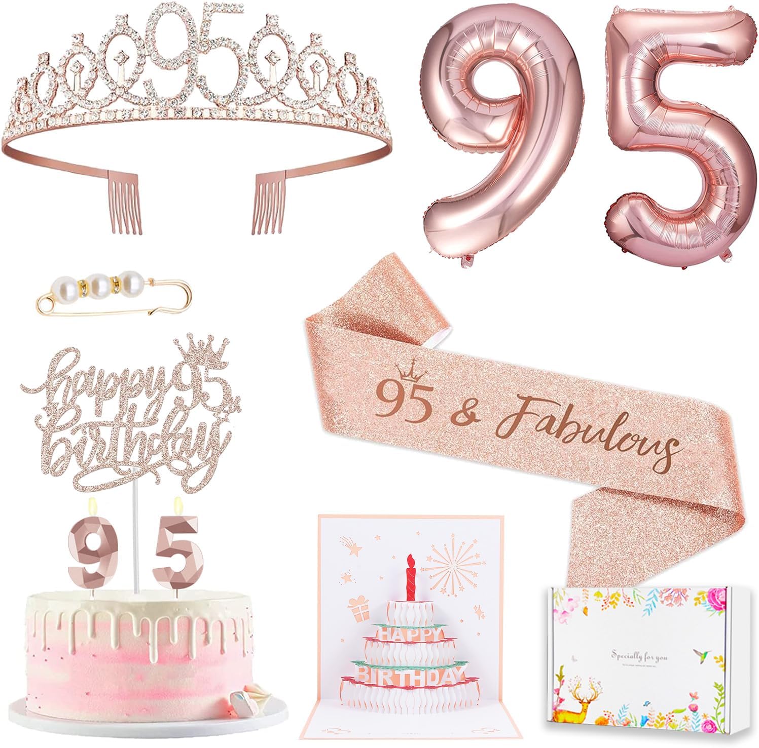 Amazon.com: 95th Birthday Decorations for Her Women, Including 95 year ...