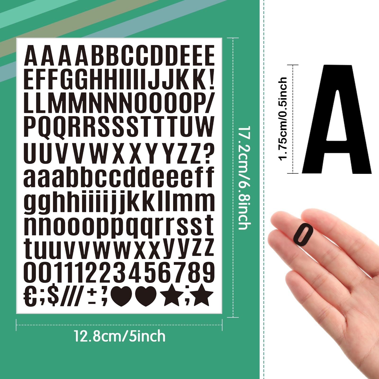 Snapklik.com : Qilery 32 Sheets 0.5 Inch Letter And Number Stickers ...