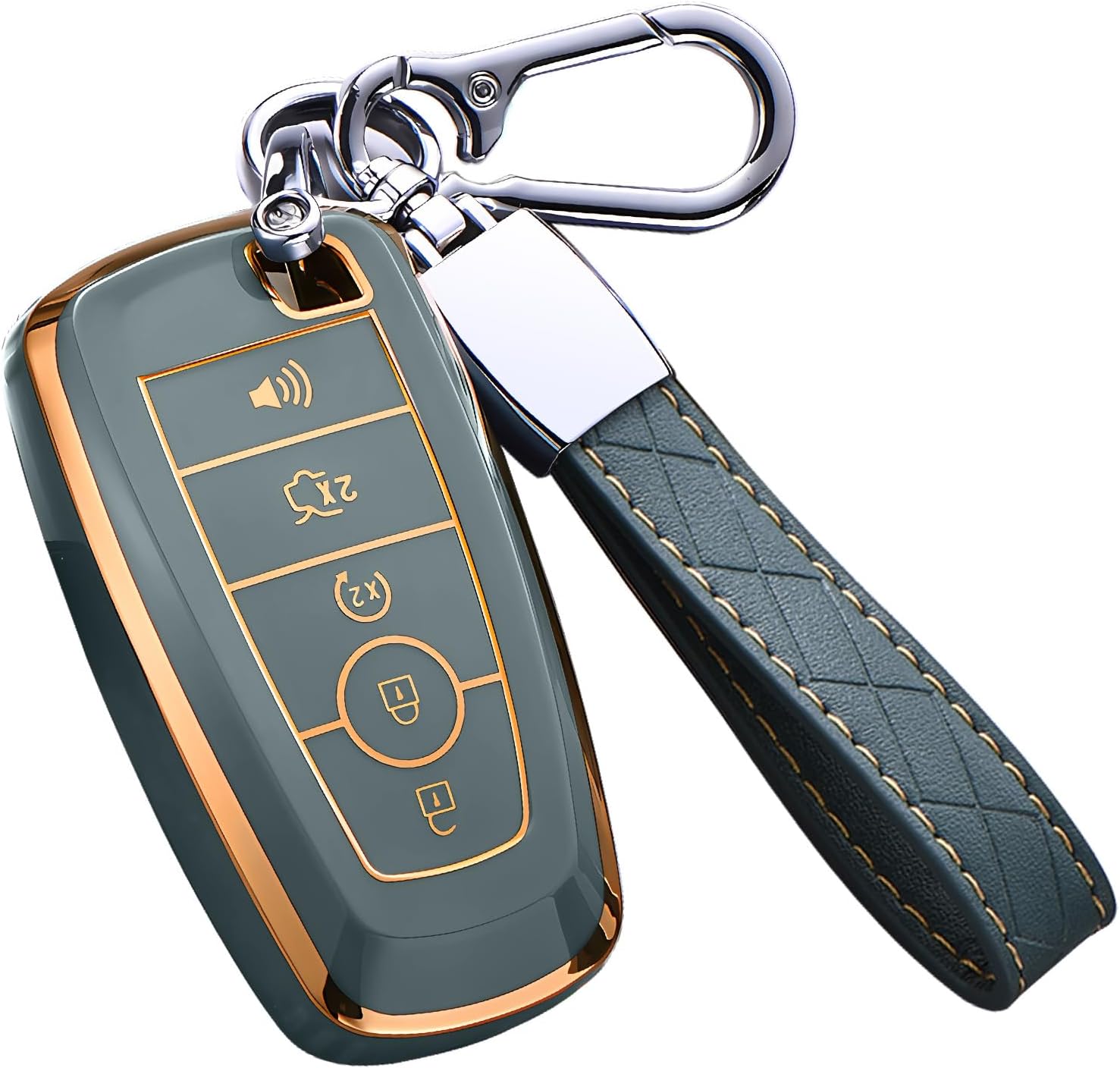 Amazon.com: Cacacar for Ford Key Fob Cover with Keychain, for Explorer ...