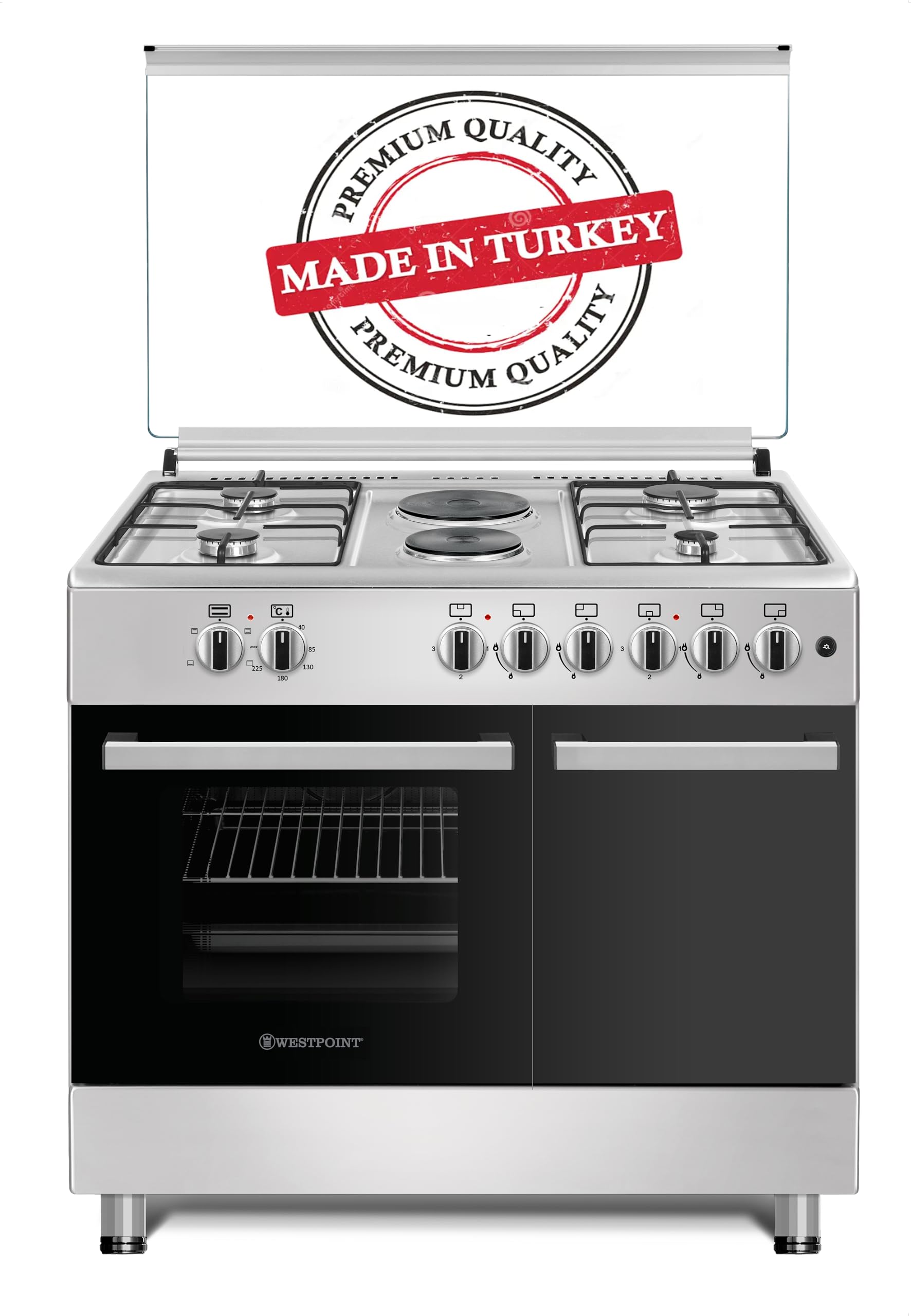 Westpoint 90x60cm Freestanding Cooker, Full Gas Cooking Range with 6 ...