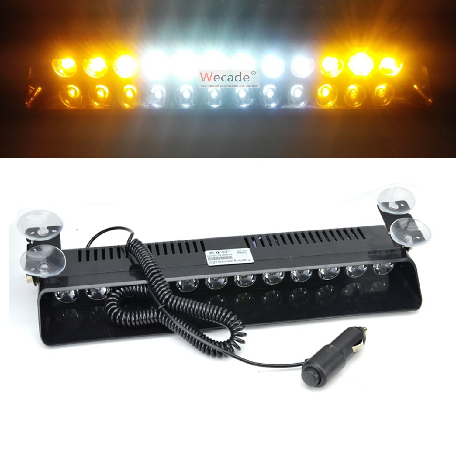 Amazon.com: wecade® 12w 12 Leds Car Truck Emergency Strobe Flash Light ...