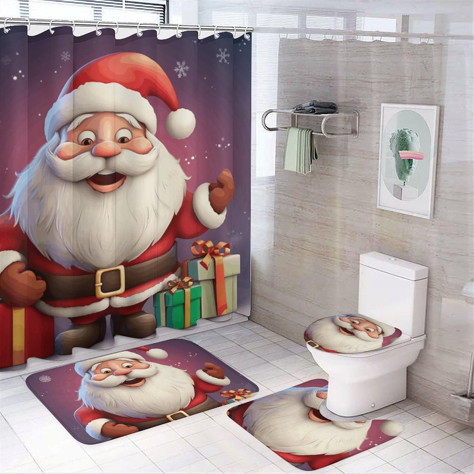 Santa Claus Bathroom Set Buy Farmhouse Christmas Bathroom Decor Set At