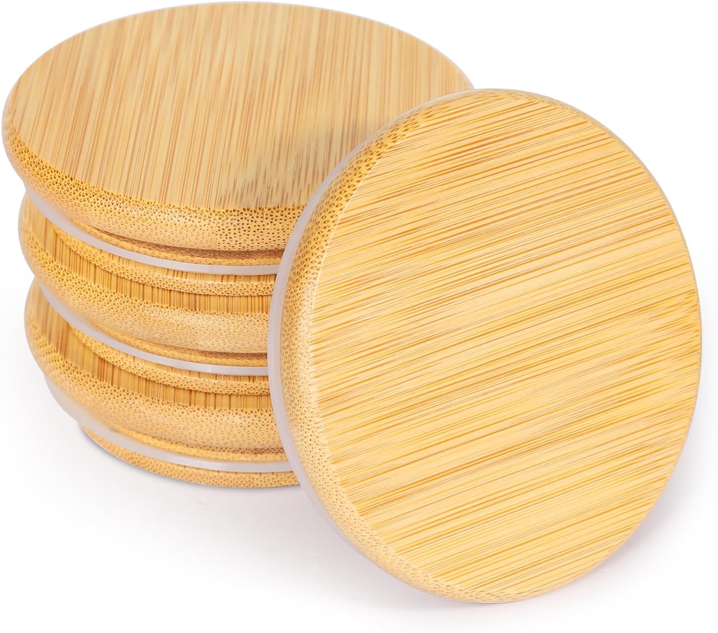 Amazon.com: SKYBD 4 Pack Regular Mouth Bamboo Mason Jar Lids, Wooden Ball Jar Lids with Airtight ...