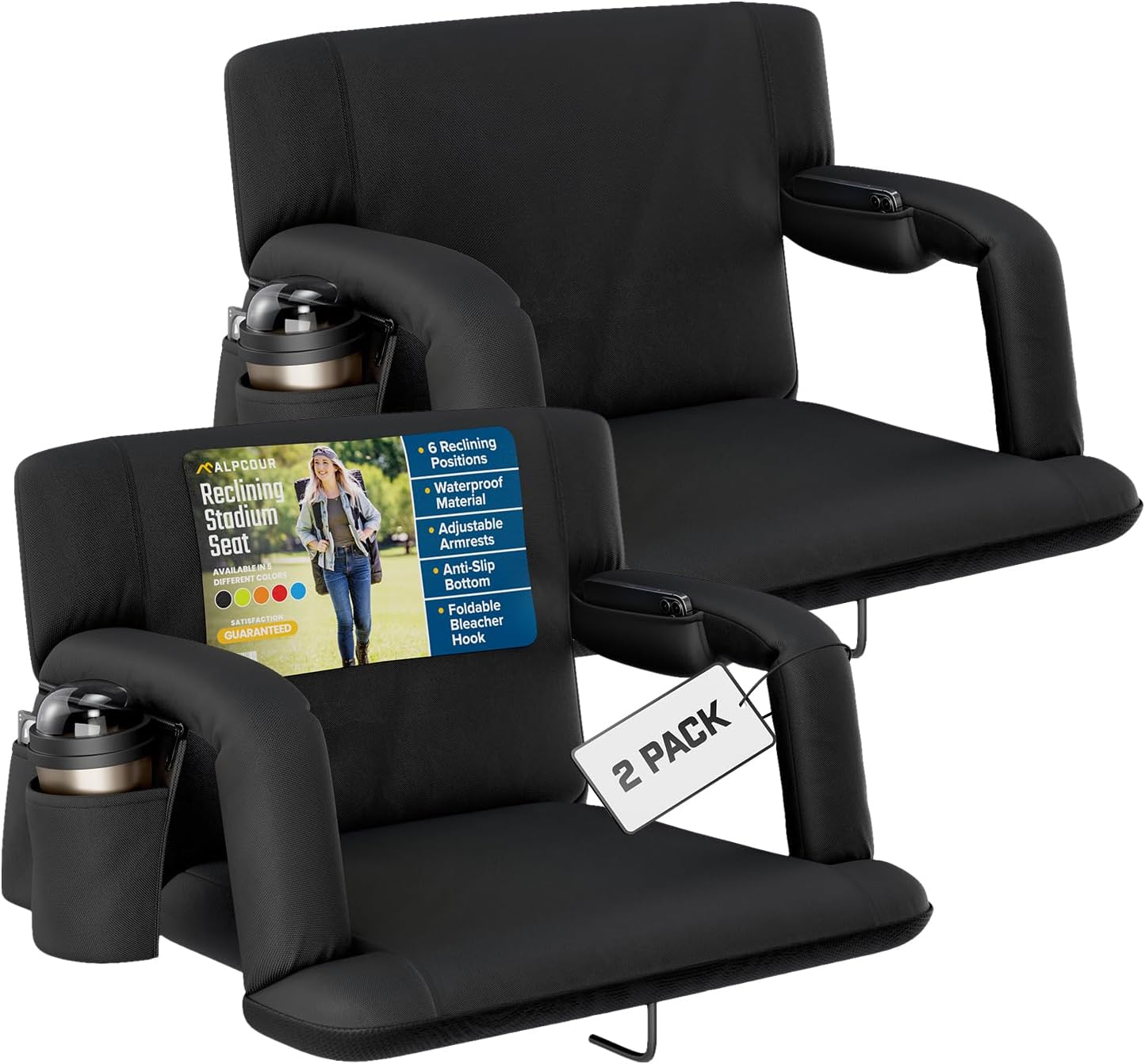 Amazon.com: Alpcour Heated Reclining Stadium Seat for Bleachers – Wide ...