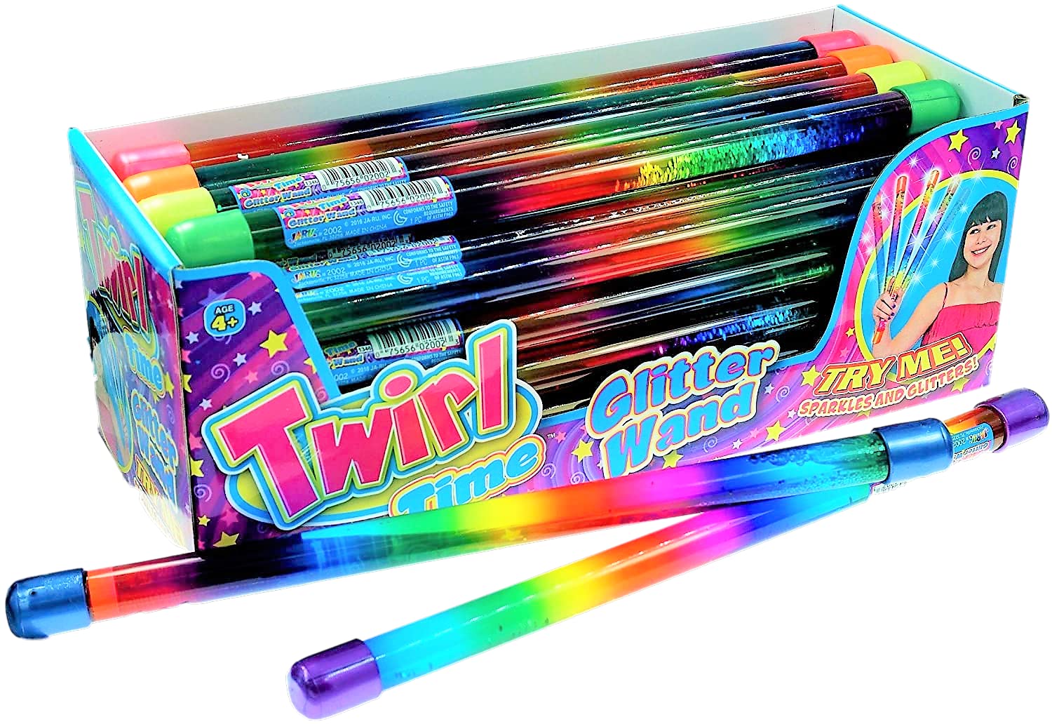 Snapklik.com : JA-RU Glitter Wand Girls Rainbow Baton Toy