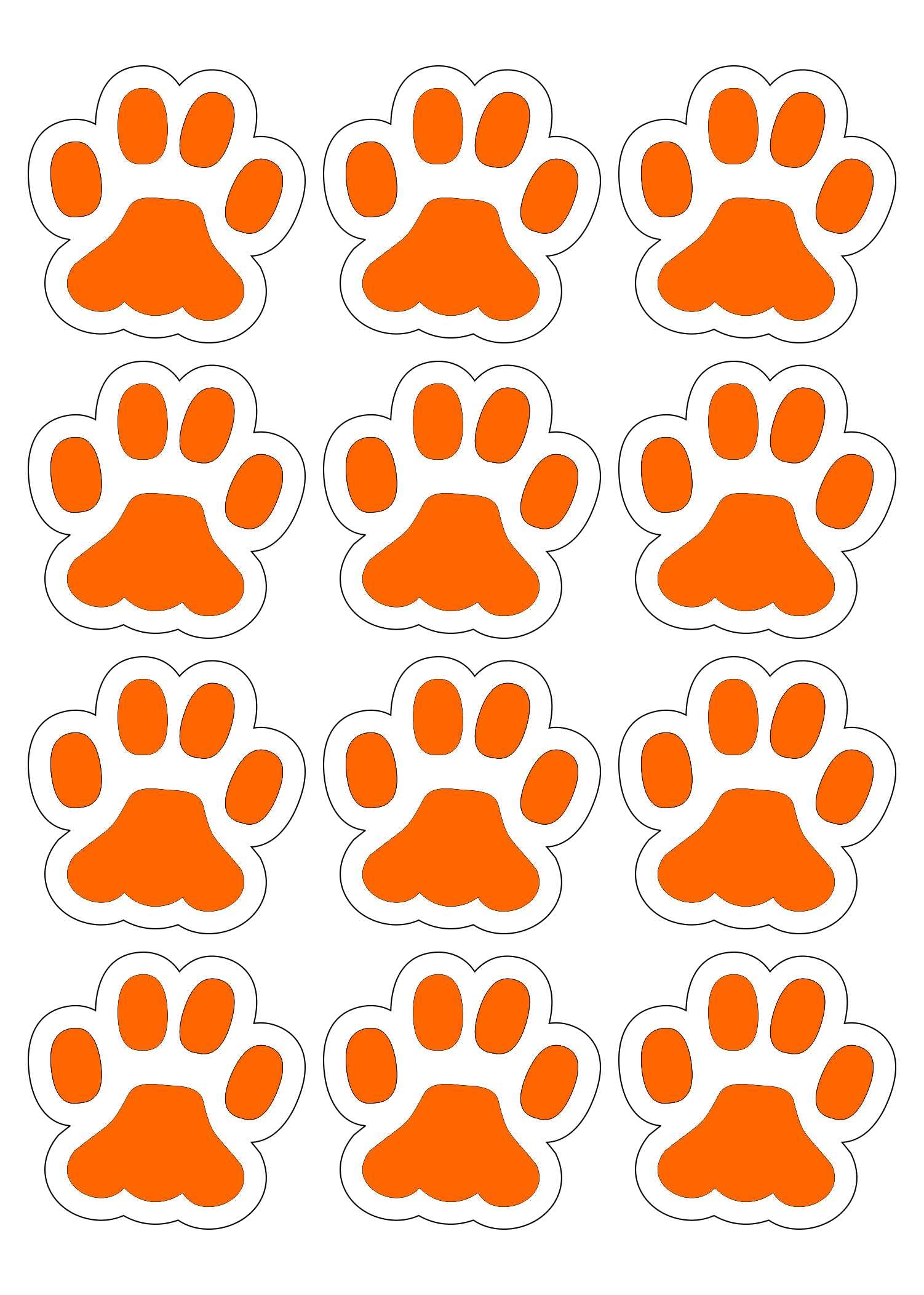 Amazon.com: Small Orange Paw Prints Sheet of 12 - Window Bumper Laptop ...