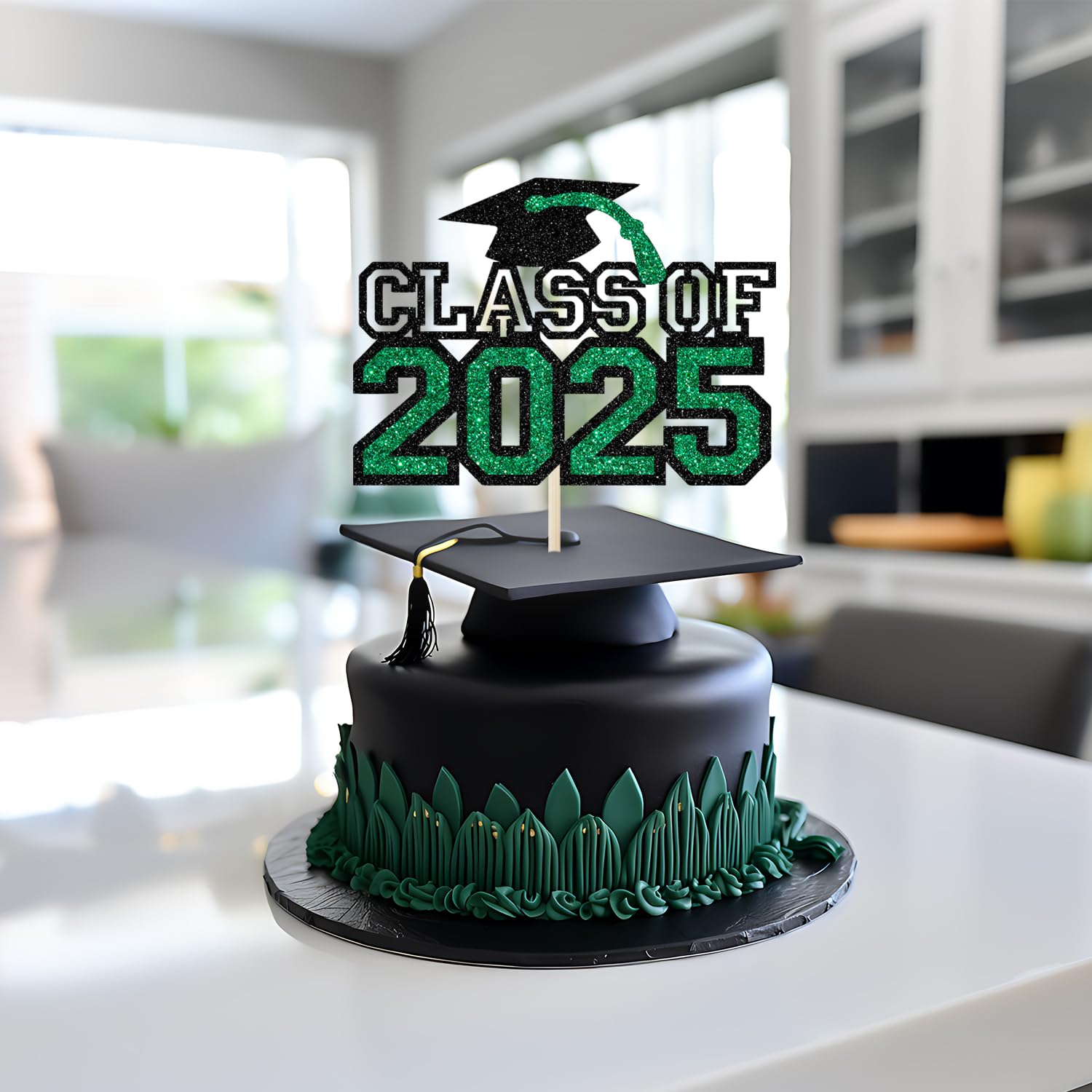Snapklik.com : Green Glitter Class Of 2025 Cake Topper - Congrats Grad ...